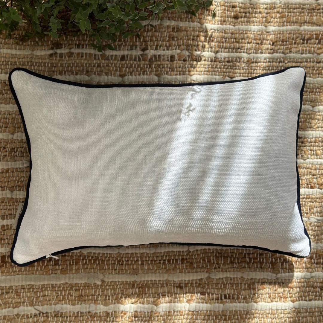 Confira Capa Almofada Jeans Entreposto Lista Azul 45x30